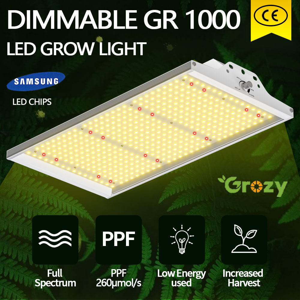 GROZY GR 100W Quantum LED Grow Light Sunlike Full-Spectrum Fit All Sta ...