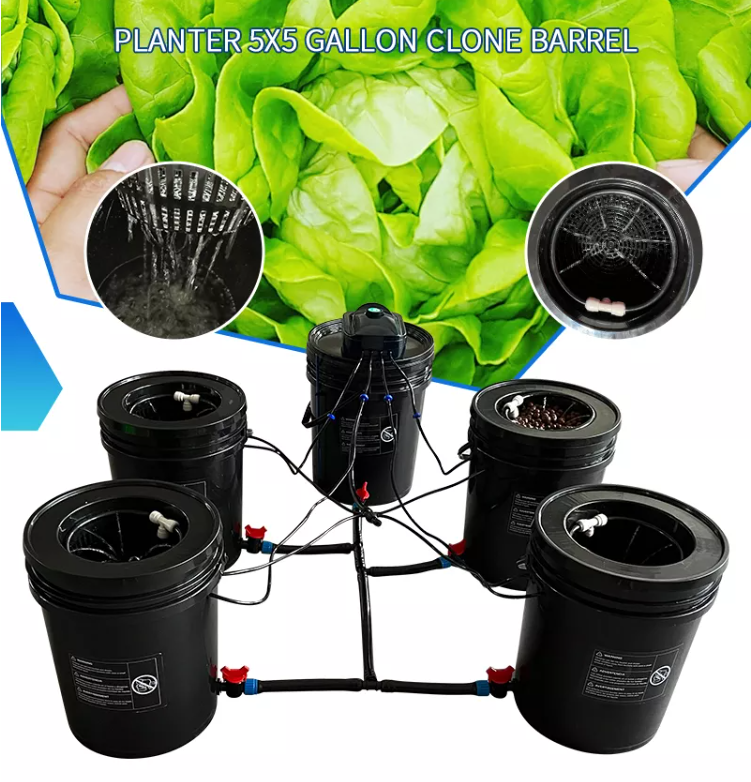 Hydroponics DWC & Drip Recirculating Growing System 4 Plant Buckets Co ...