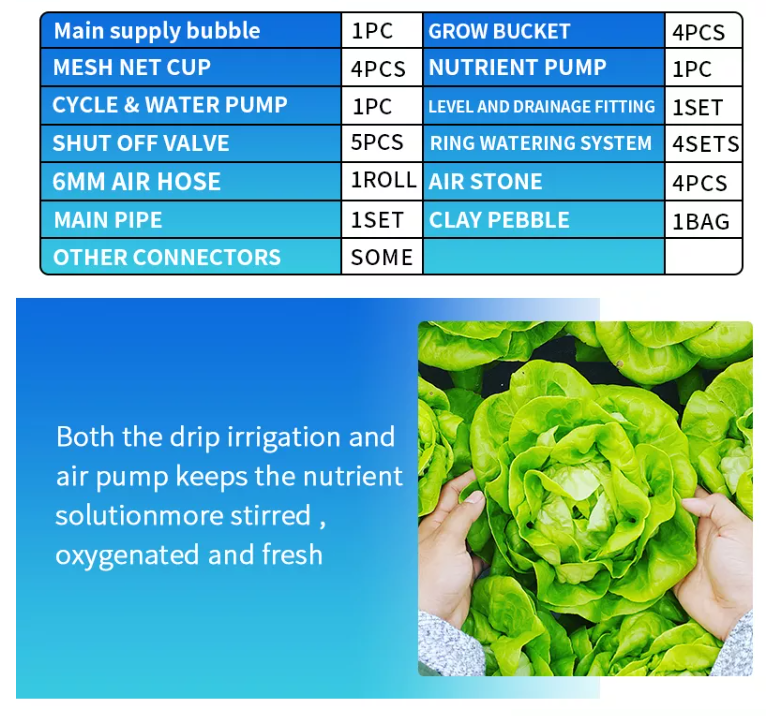 Hydroponics DWC & Drip Recirculating Growing System 4 Plant Buckets Co ...