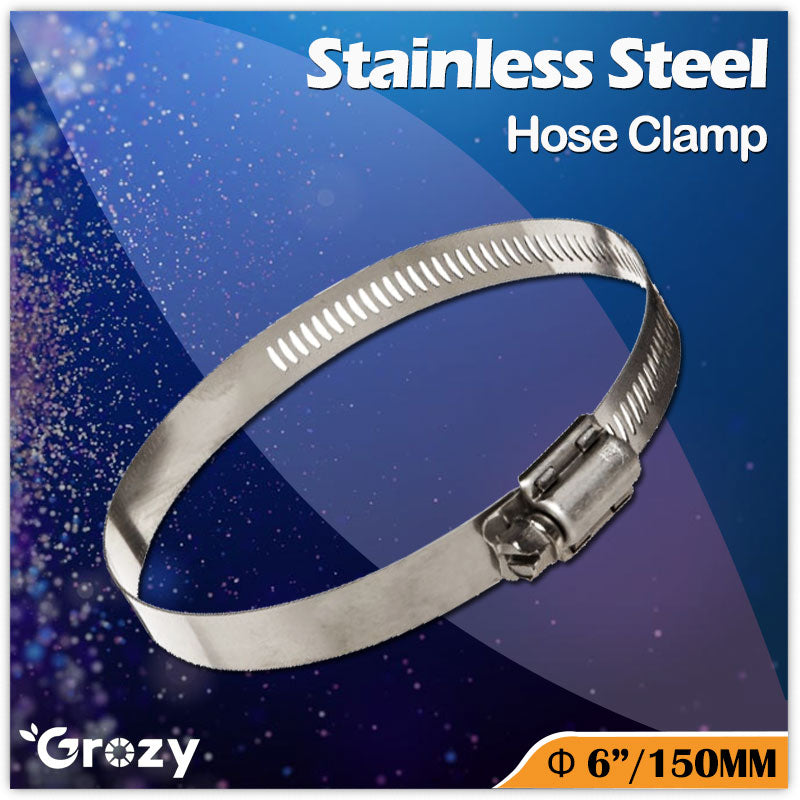 6 inch 150mm Stainless Steel Hose Clamp For Securing Duct Fan Flange C ...