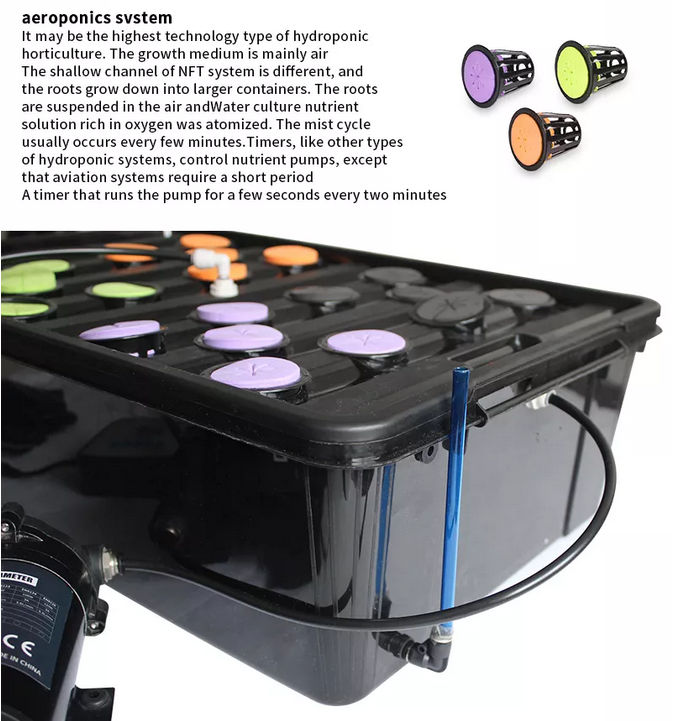 Hydroponics Aeroponics + DWC Growing System Clone Station Mist Pump Cy ...