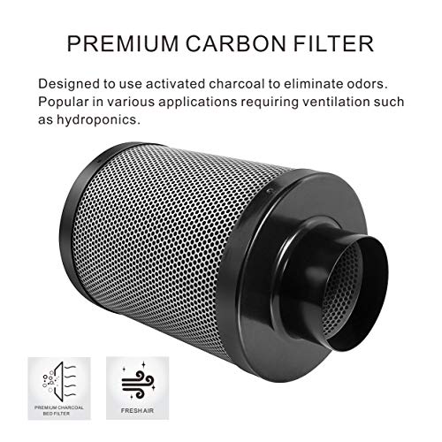 HYDROPONICS 6" Inch / 150mm ACTIVATED CARBON FILTER VENTILATION Odor C ...