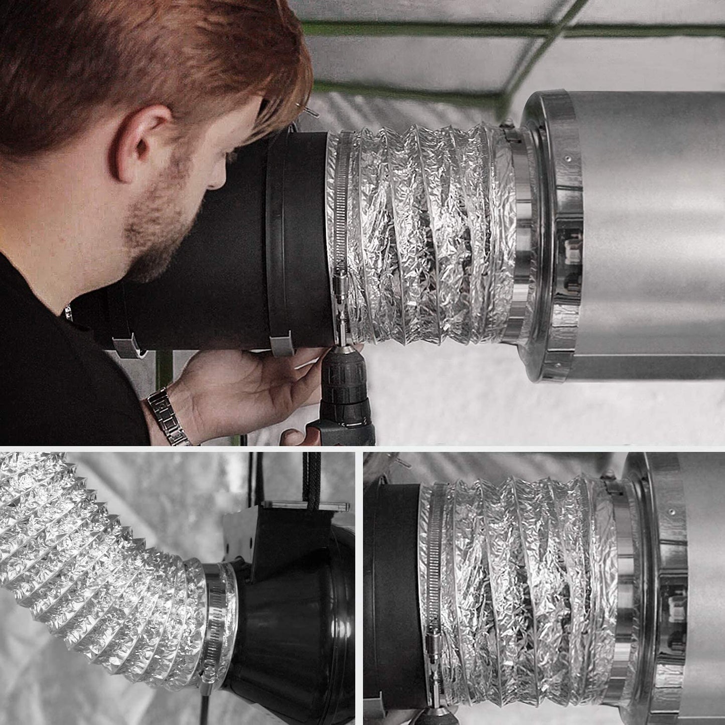 6 inch Aluminum Ducting 6"/150mm Dual Layers 5M Kitchen HVAC Ventilati ...