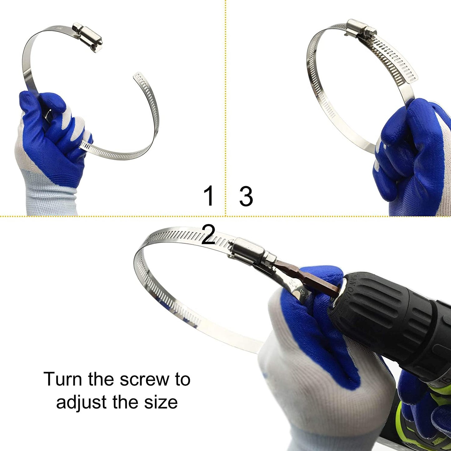 5 inch 125mm Stainless Steel Hose Clamp For Securing Duct Fan Flange C ...